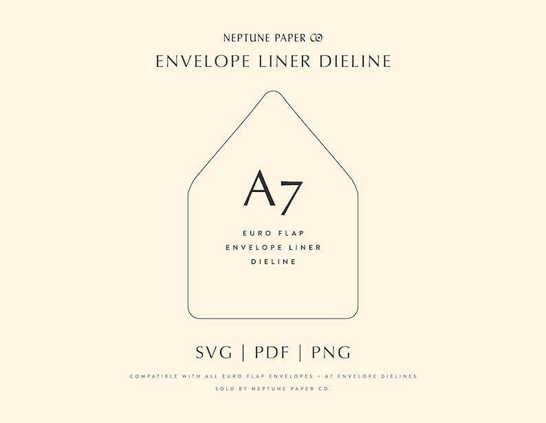 A7 Euro Flap Envelope Liner Dieline - SVG | PDF | PNG - Etsy