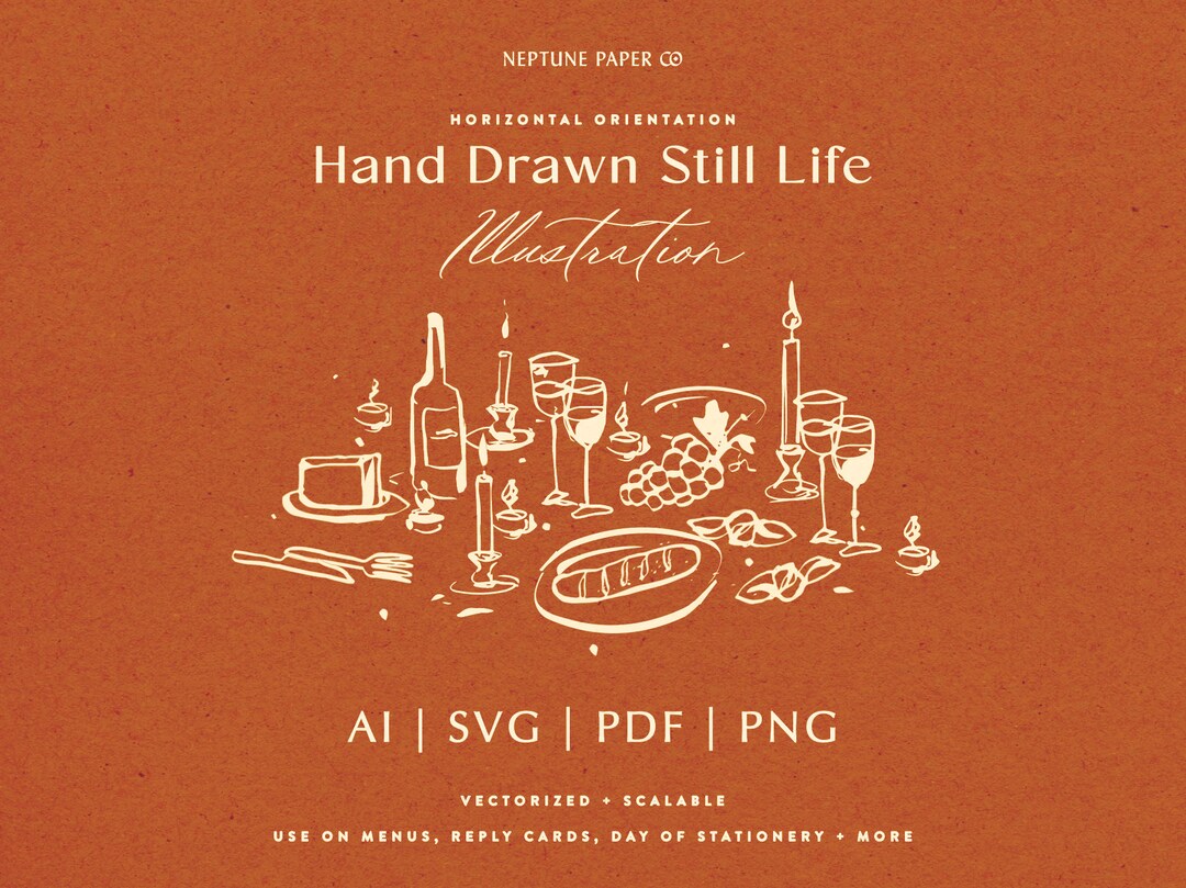 Hand Drawn Still Life Illustration - Etsy