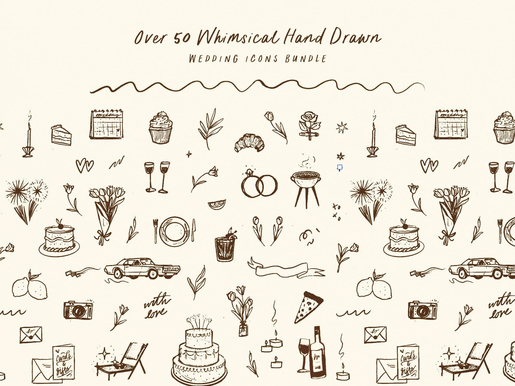 Hand Drawn Vintage Style Wedding Icons - Etsy