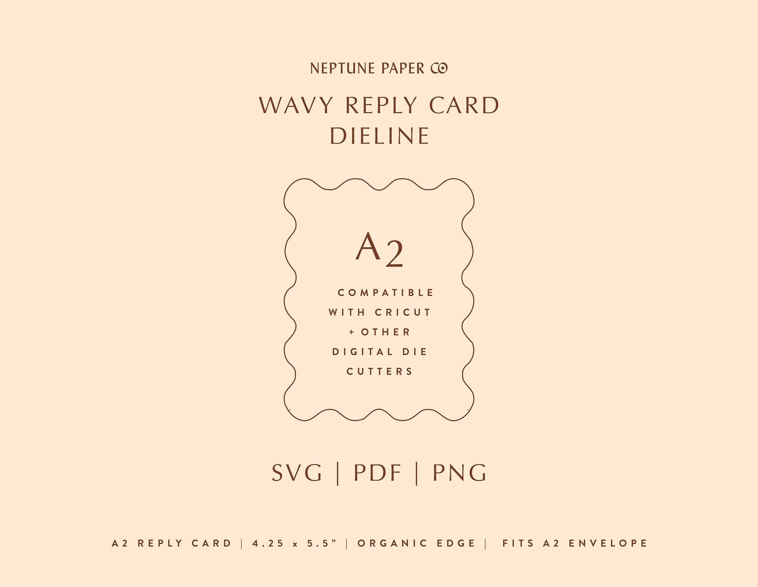 Wavy Dieline - A2 Reply Card - SVG | PDF | PNG - Etsy