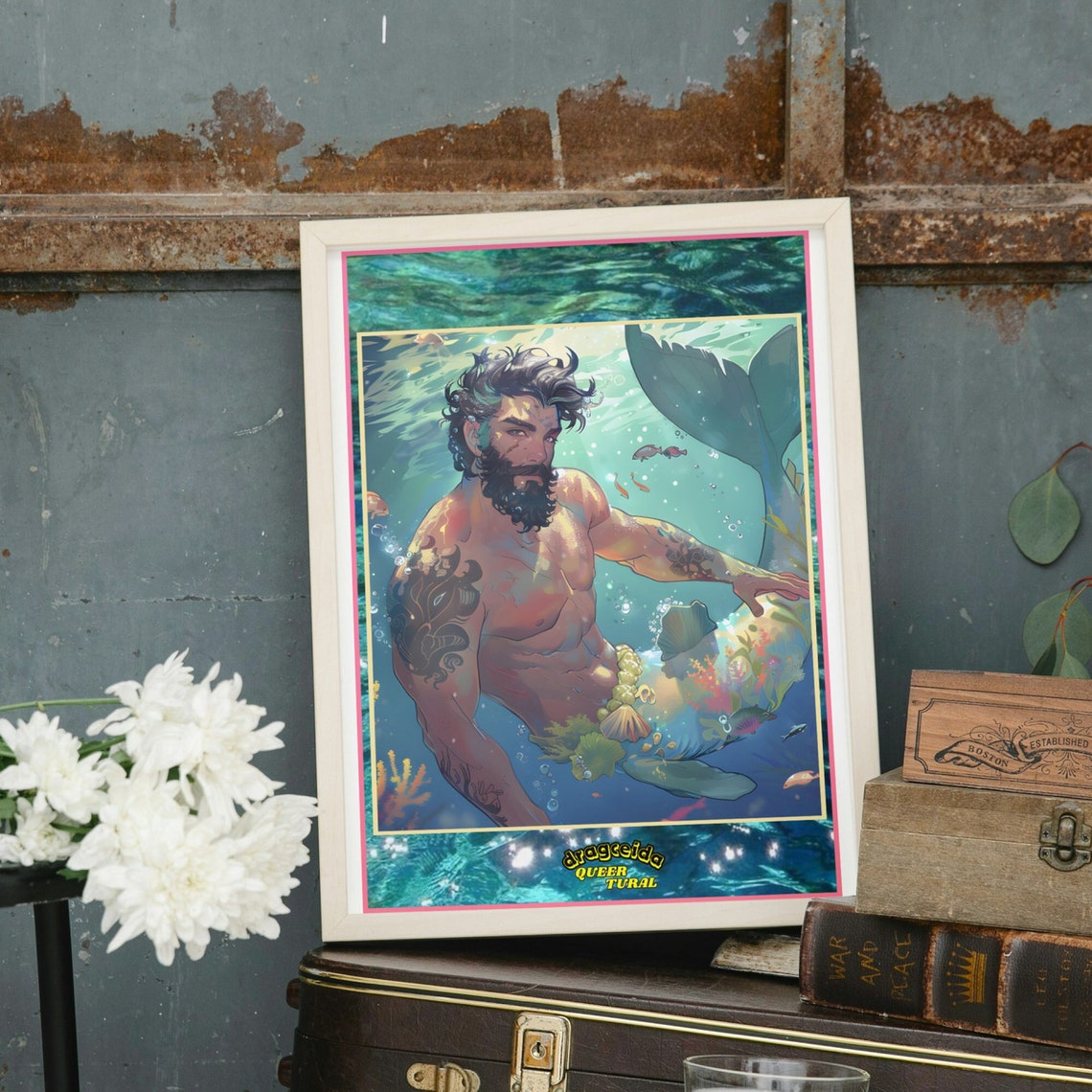 Illustration of Triton / Merman. Gay, LGBT Poster and Art, to Give as a ...