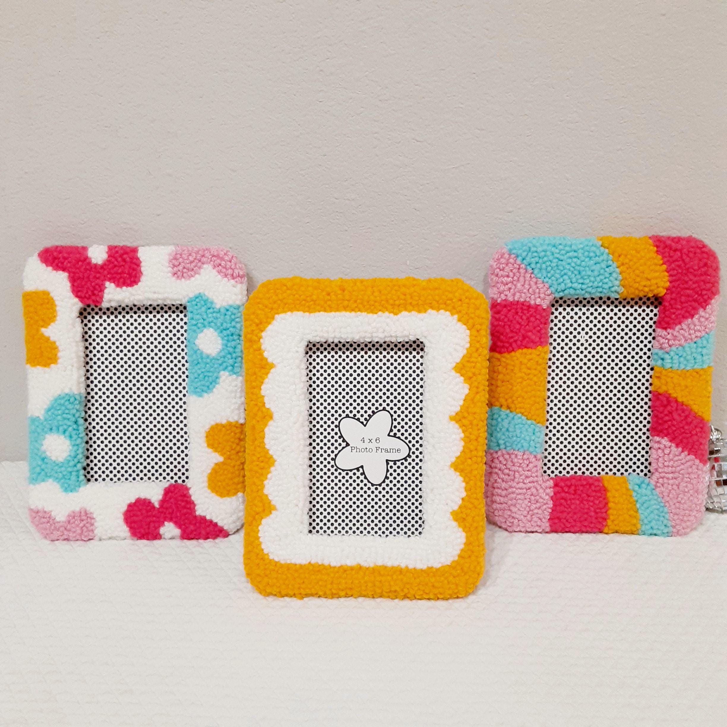 Handmade Punch Needle Picture Frame | Cute Picture Frame | Colorful ...