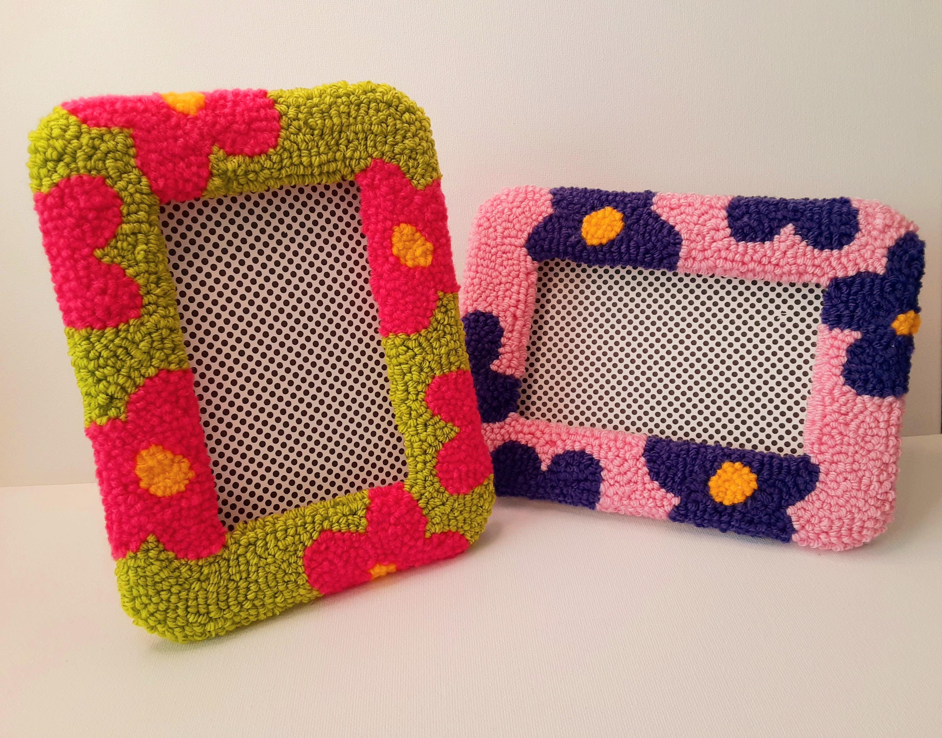 Handmade Punch Needle Picture Frame | Cute Picture Frame | Colorful ...