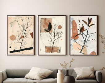 Set of 3 Boho Wall Prints, Boho Gallery Wall Art Set, Printable Wall Art, Digital Prints ...