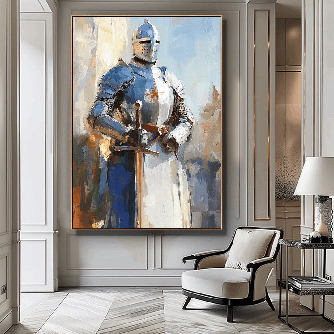 Medieval Knight Painting, Instant Download, Historical Warrior Poster ...