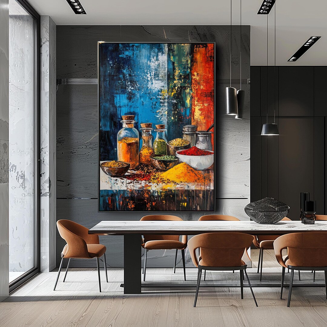 Spices Modern Kitchen Print Kitchen Artwork Food Art Abstract Food ...