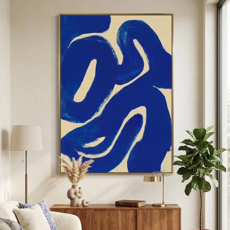 Blue Abstract Art Print, Minimalist Modern Wall Decor (digital Download ...