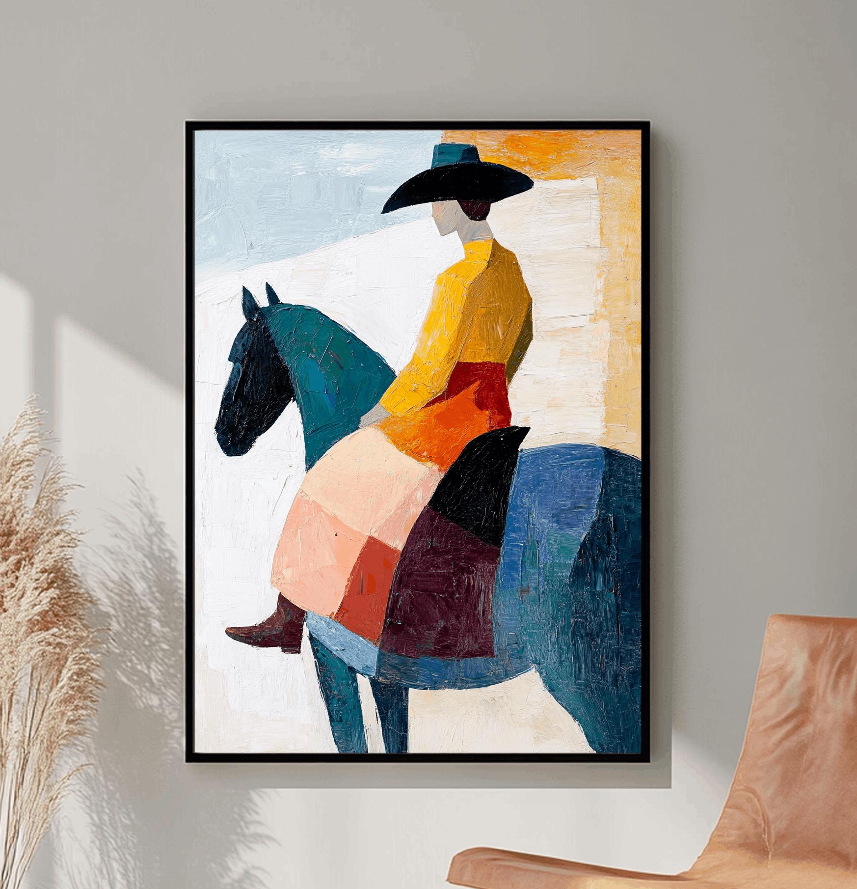 Abstract Cowboy Painting, Southwest Cowboy Print, Digital Download ...