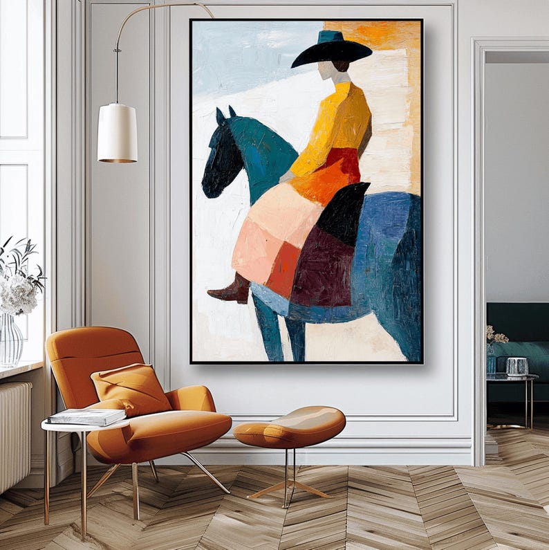 Abstract Cowboy Painting, Southwest Cowboy Print, Digital Download ...