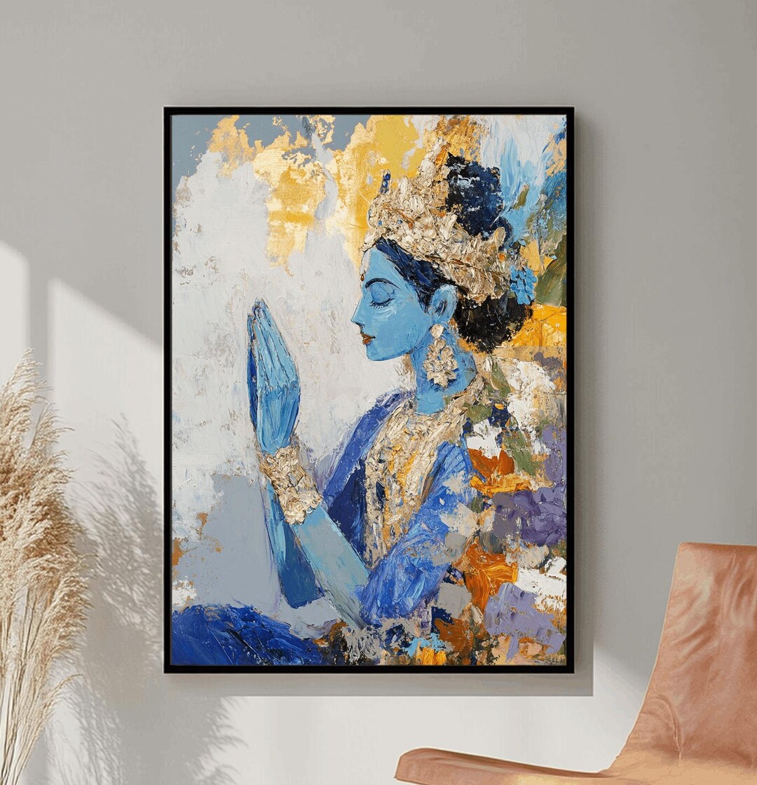 Indian Woman Art Print, Abstract Woman Face Wall Art, Colorful Abstract ...