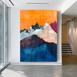 Abstract Mountain Print Modern Abstract Landscape Print Mountain ...