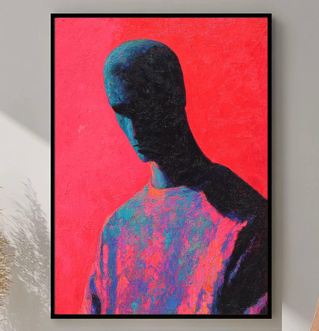 Abstract Faceless Wall Art – Minimal Figurative Portrait Print, Modern ...
