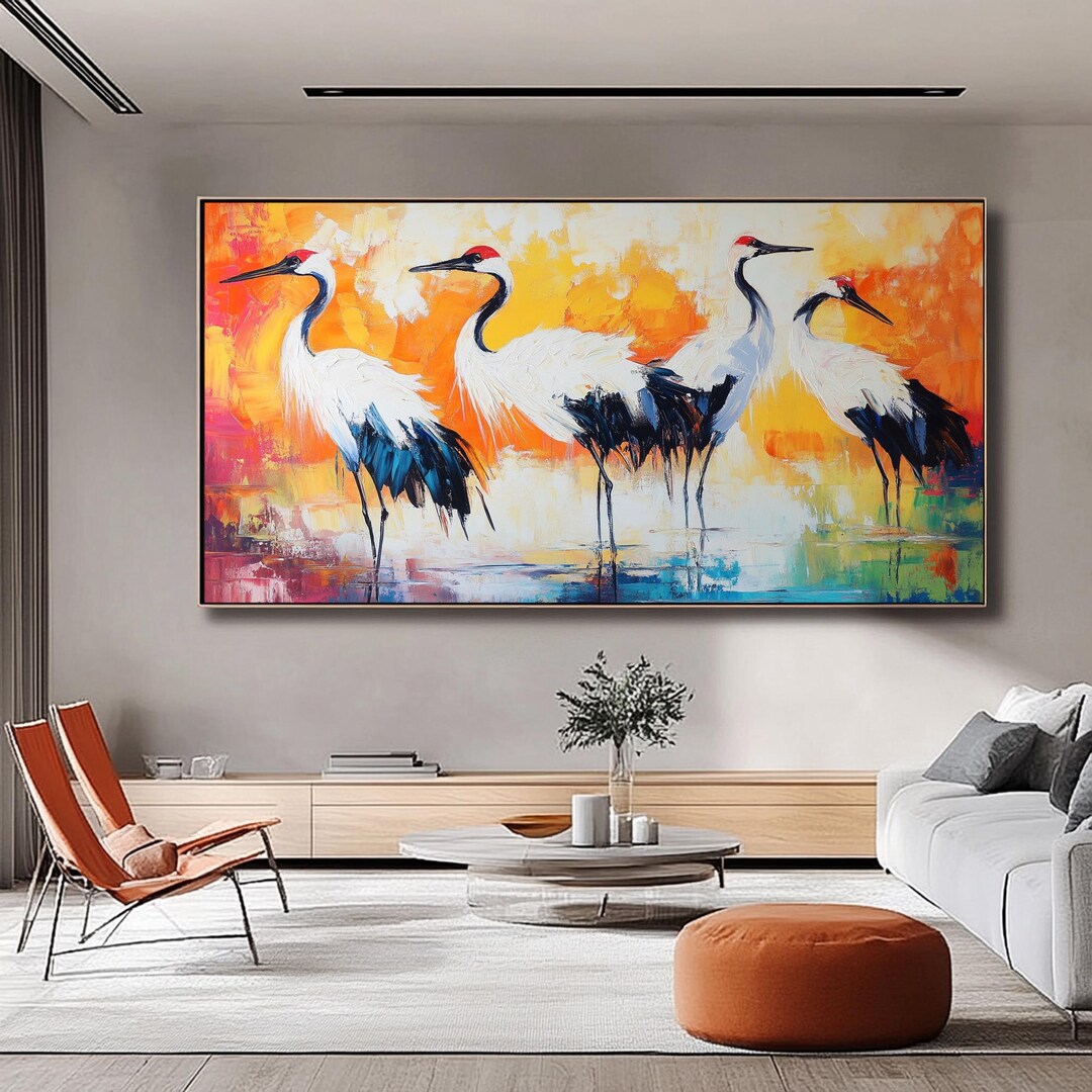 Printable Cranes Wall Art, Japanese Crane Print, Farmhouse Decor ...