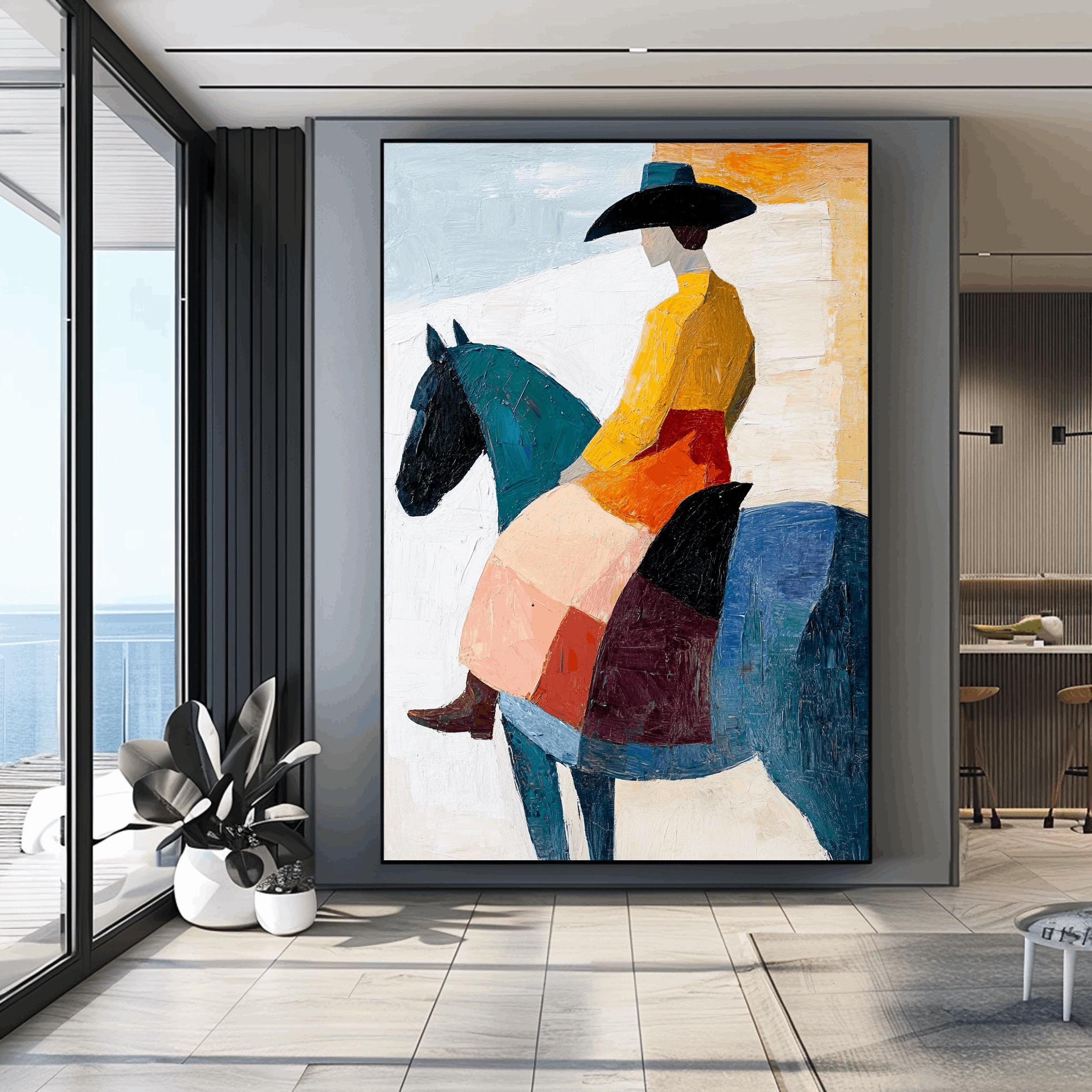 Abstract Cowboy Painting, Southwest Cowboy Print, Digital Download ...