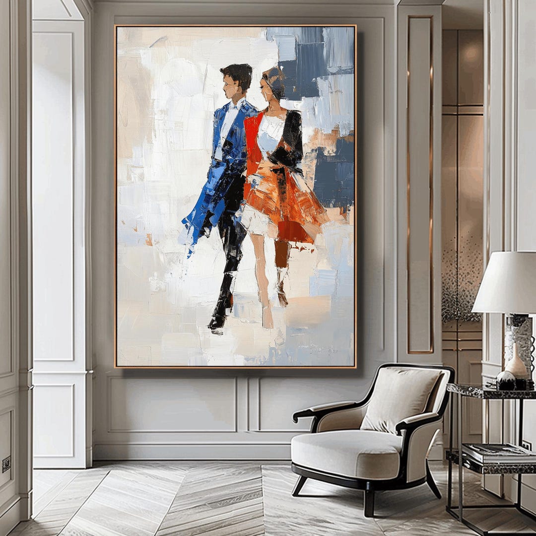 Minimalist Abstract Figures Painting, Modern Wall Art, Contemporary ...