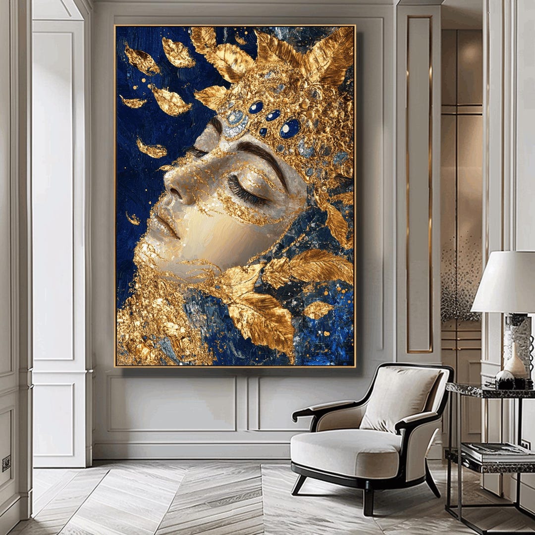 Indian Woman Art Print, Abstract Woman Face Wall Art, Colorful Abstract ...