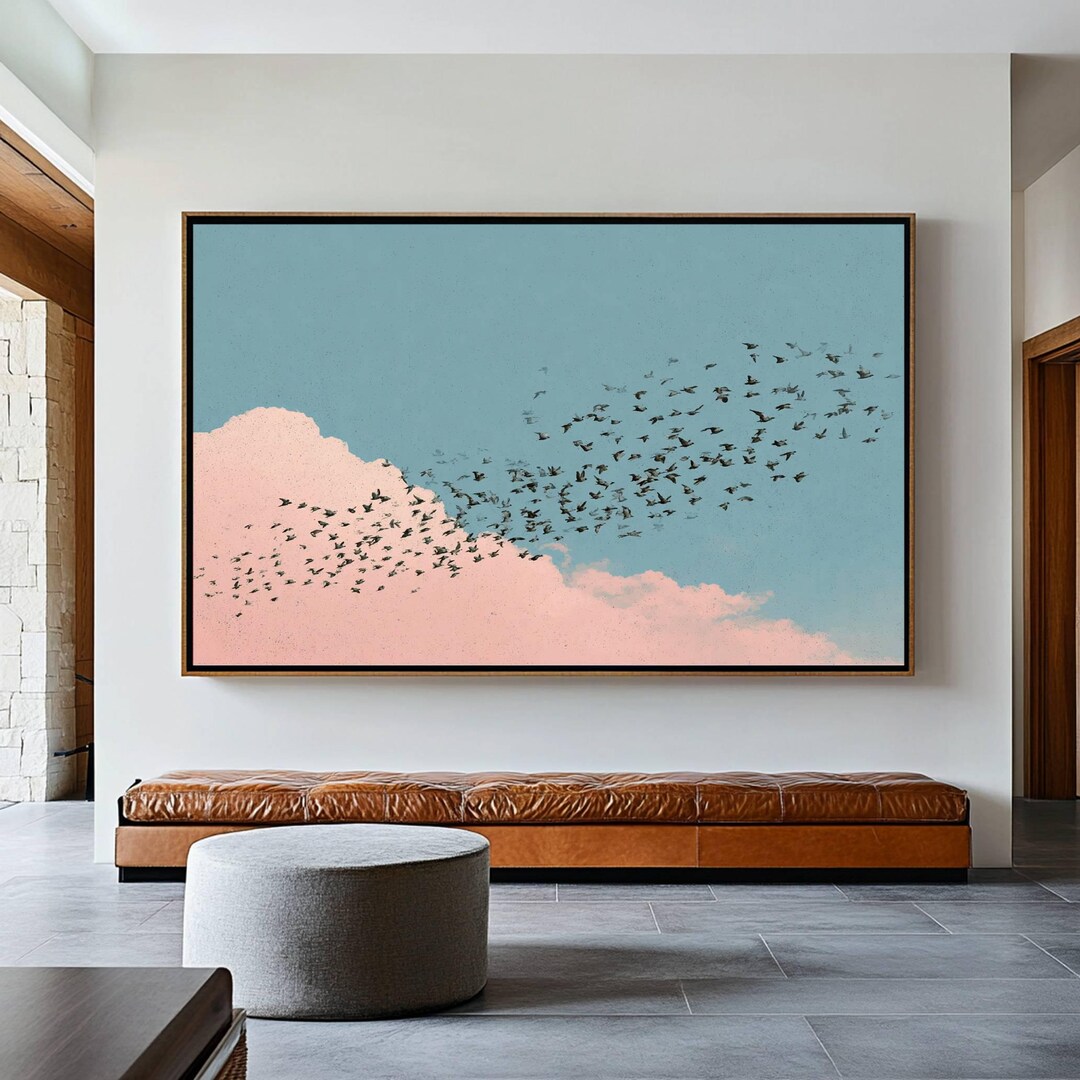 Horizontal Birds Printable Wall Art, Flying Birds Art Poster ...