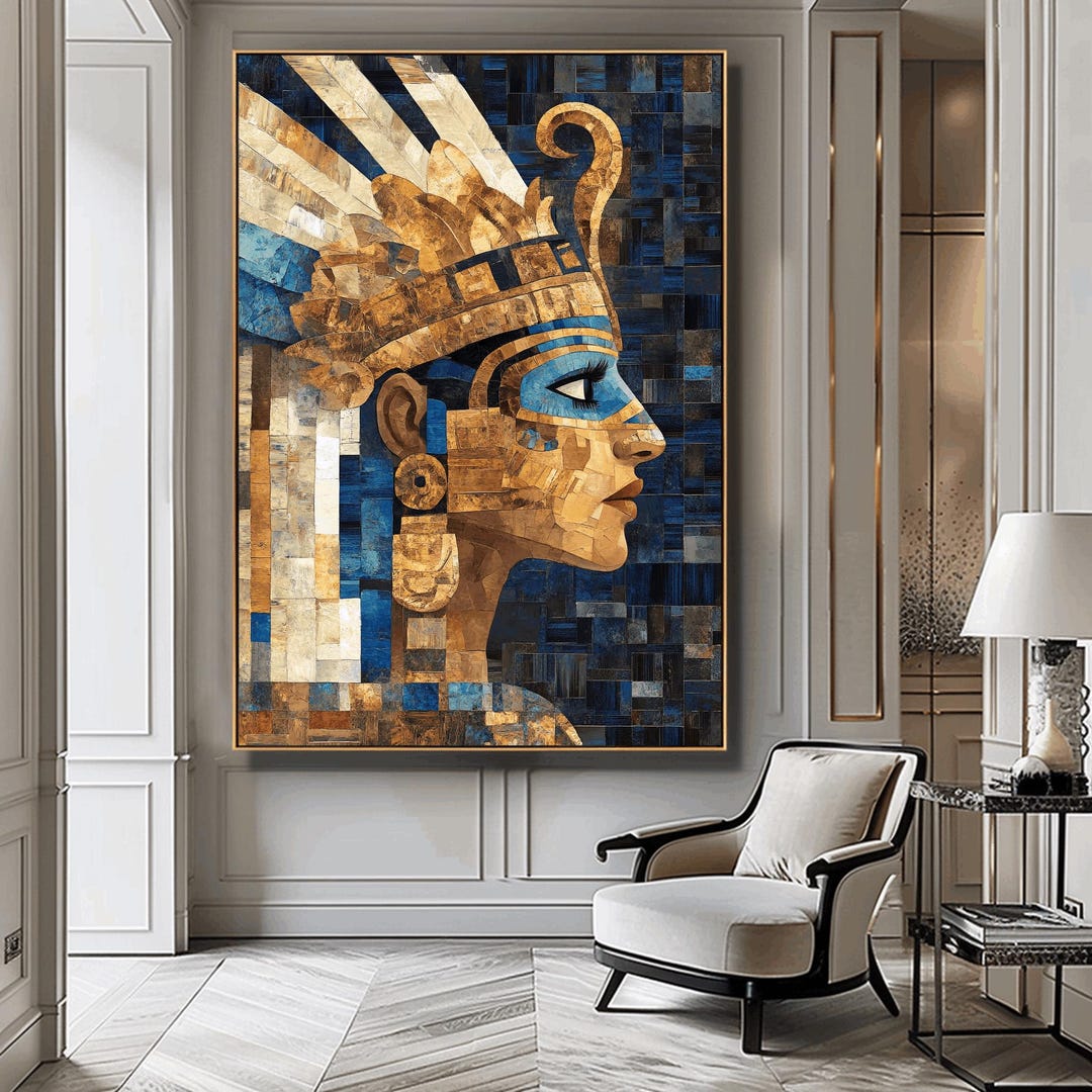 Abstract Mayan Painting, Cultural Wall Art, Ethnic Art Print, Instant ...
