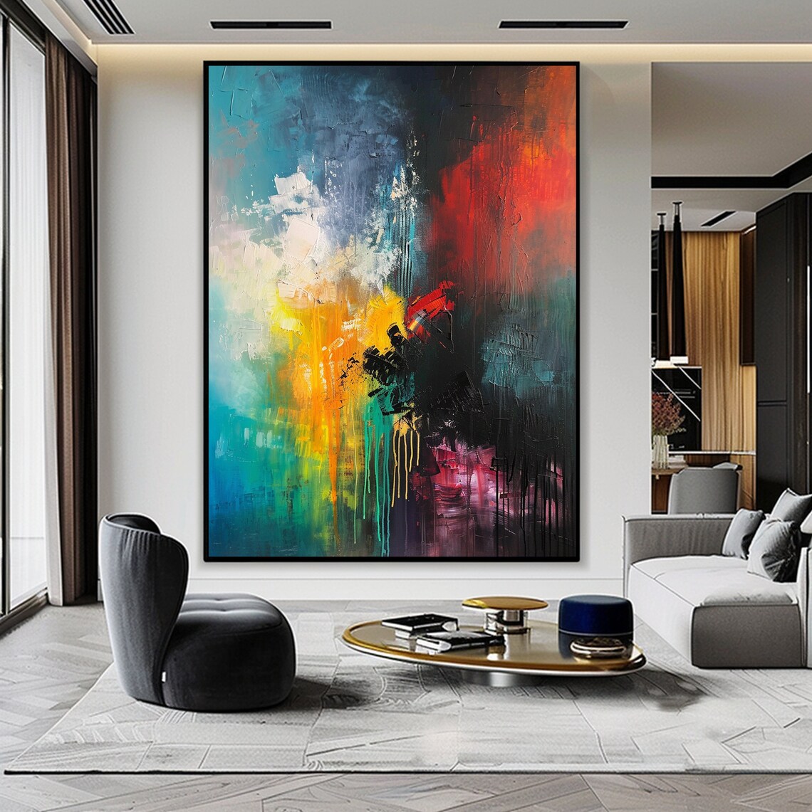 Abstract Painting, Digital Download, Large Abstract Print, Abstract ...