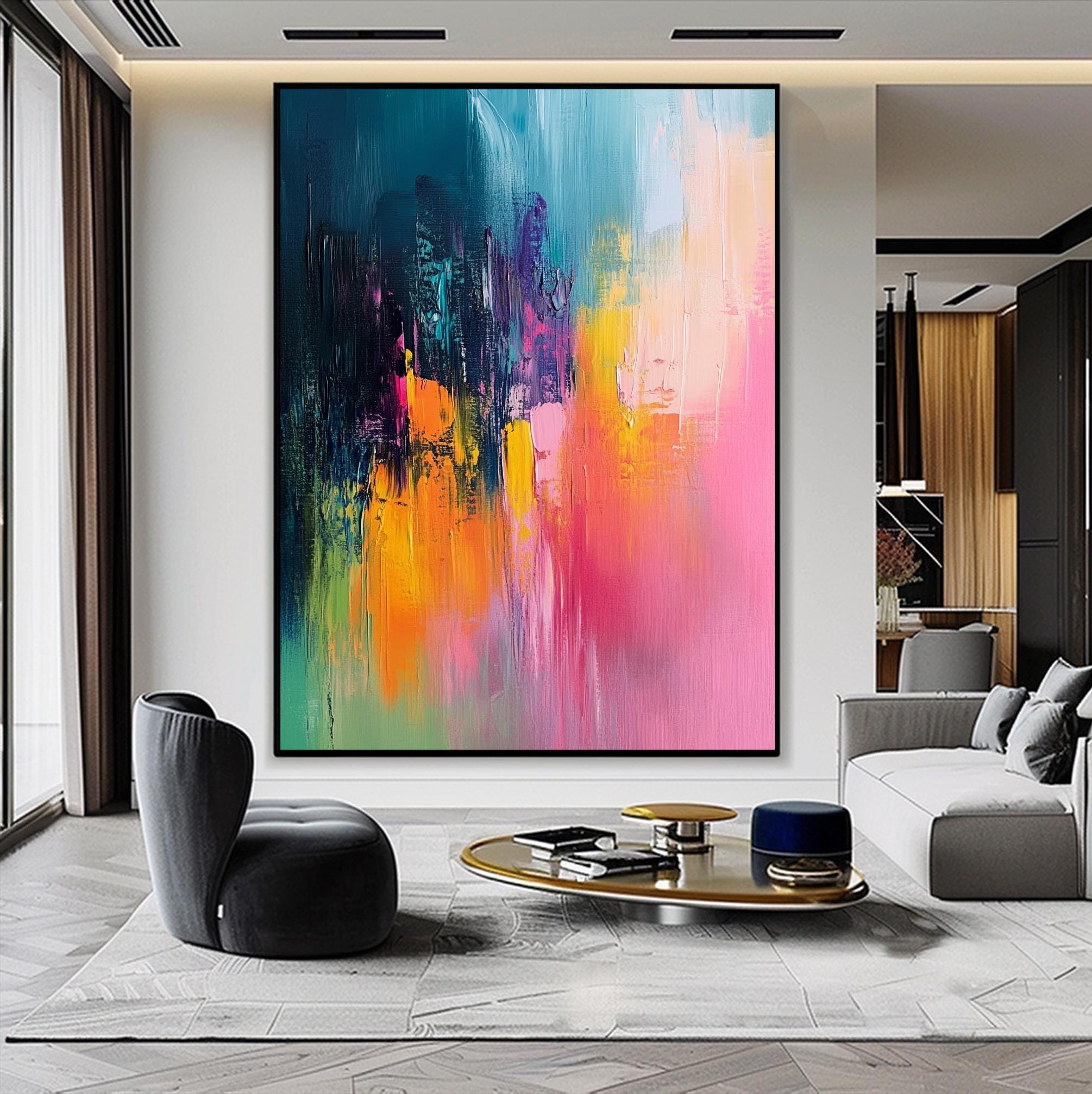 Abstract Painting Colorful Wall Art Abstract Art Print Abstract Wall ...