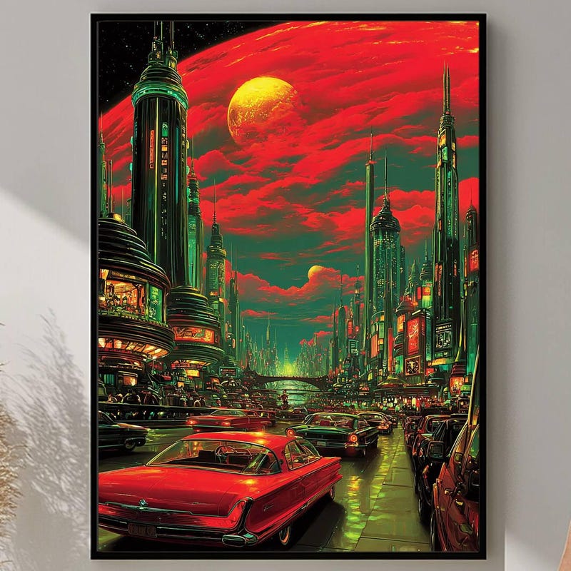 Retro Futuristic Poster - Etsy
