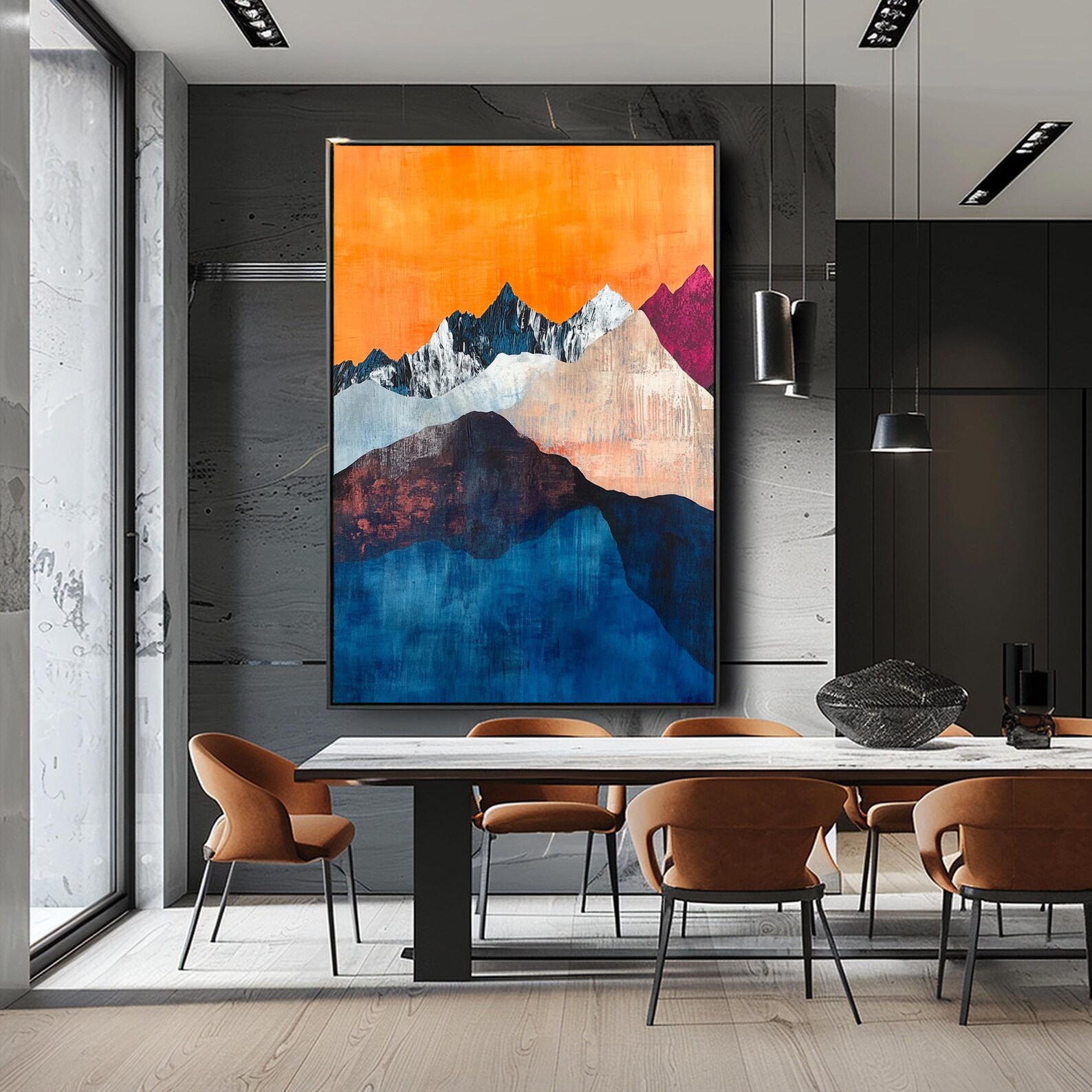 Abstract Mountain Print Modern Abstract Landscape Print Mountain ...