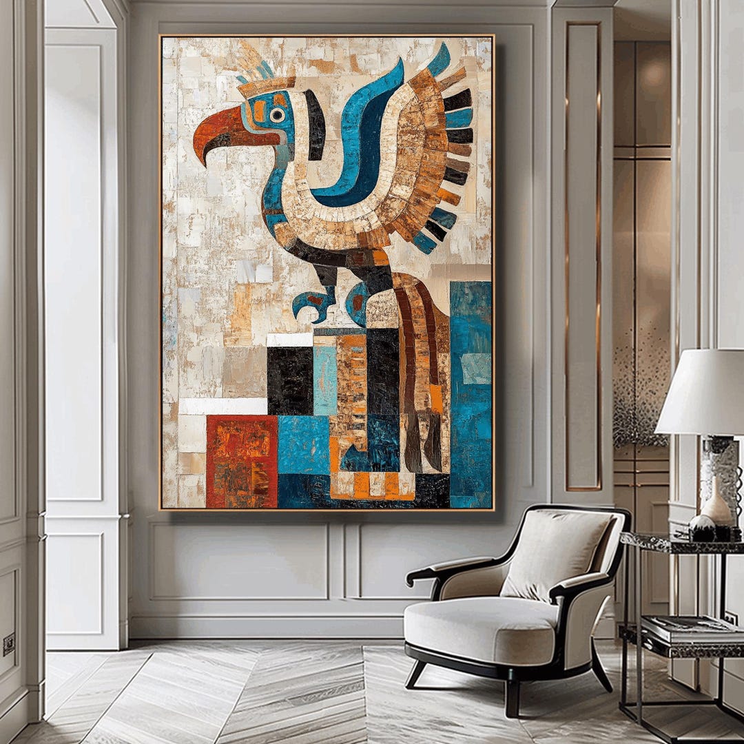 Abstract Mayan Painting, Cultural Wall Art, Ethnic Art Print, Instant ...