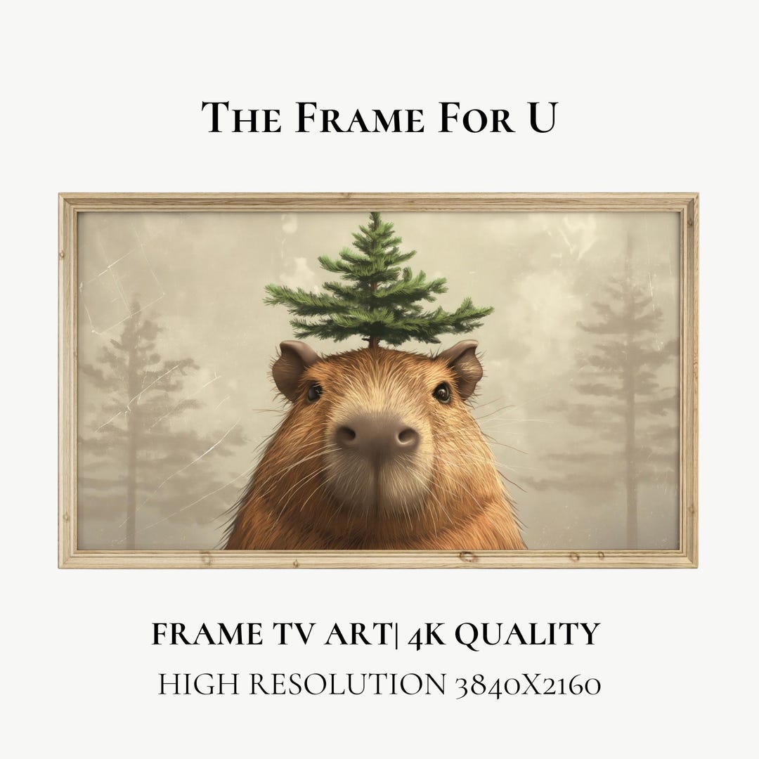 Summer TV Frame Art, Capybara Wall Art for Samsung the Frame, Cute ...