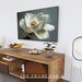 Spring Frame TV Art, Elegant Minimalist White Flower Floral Home Decor ...
