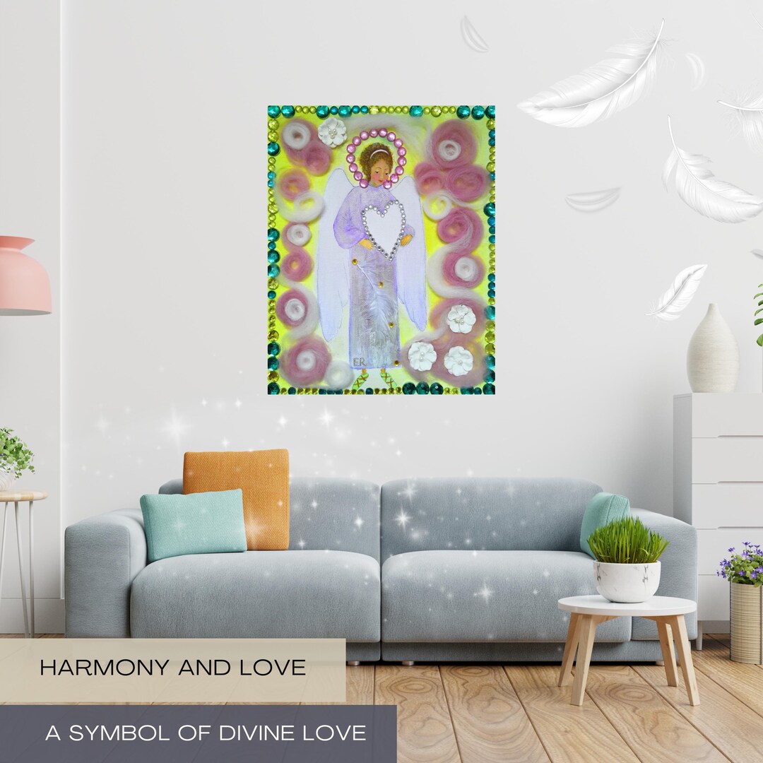 Loving Heart Angel Digital Print, Spiritual Wall Art Download ...