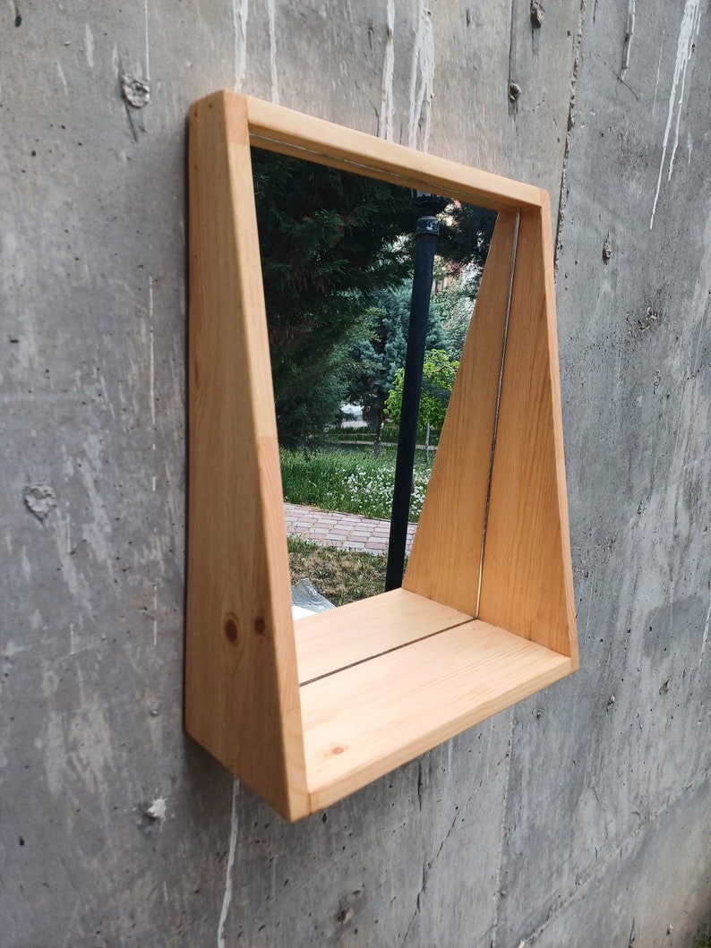 Natural Wooden Mirror, Rectangular Mirror - Etsy