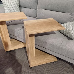 Colorful C-shaped Coffee Table: Wheeled MDF Wood Desk - Etsy