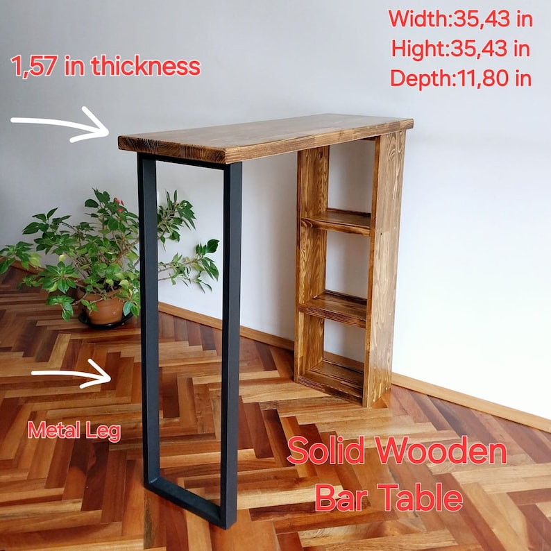 Wooden Bar Table, Natural Wooden Table, Solid Wood Table, Bar Table ...