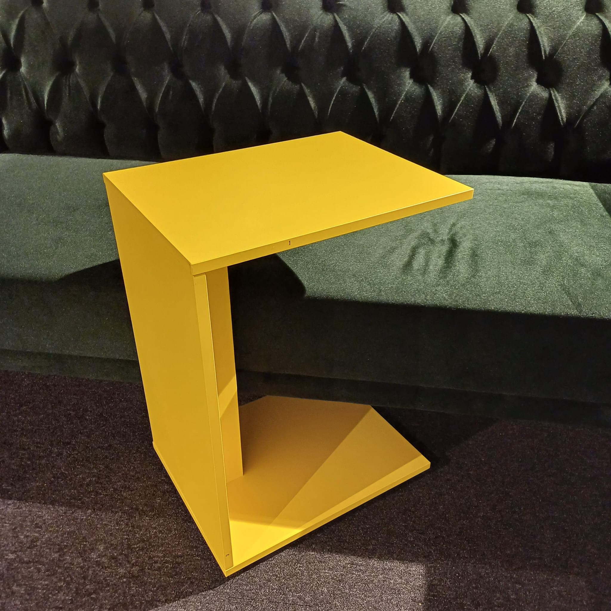 Colorful C-shaped Coffee Table: Wheeled MDF Wood Desk - Etsy