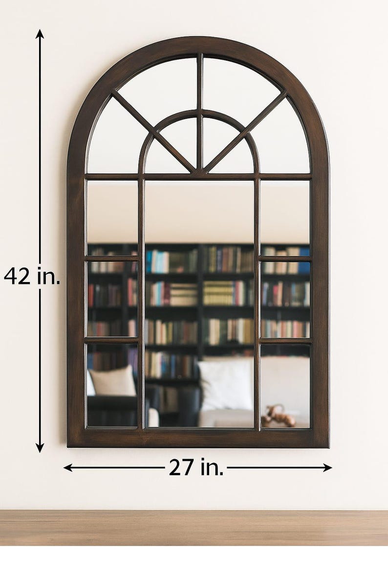 Vintage Arched Window Mirror: Handmade Wooden Frame, 18th Century Style ...