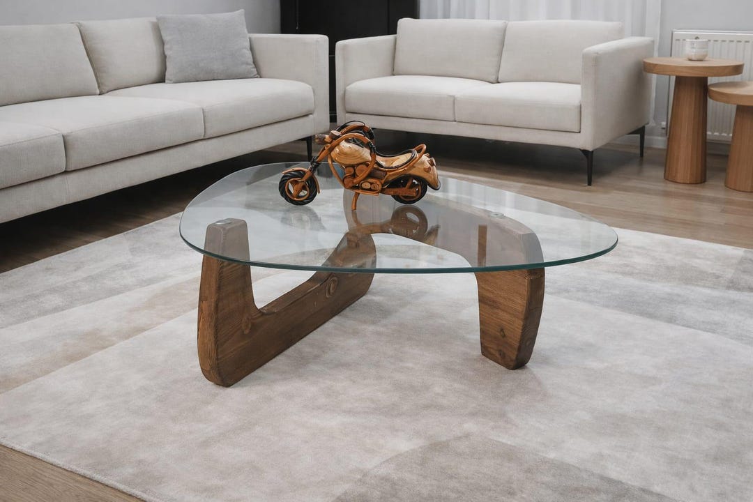 Modern Wooden Glass Coffee Table, Unbreakable Tempered Glass - Etsy