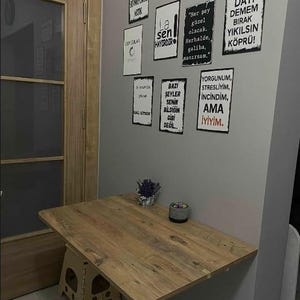 Wooden Murphy Table, Kitchen Wall Folding Table, Kitchen Folding Table ...