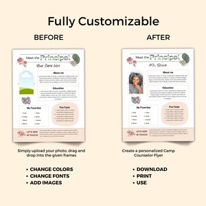 Meet the Principal Template - Custom Canva Design, Boho Style Custom ...