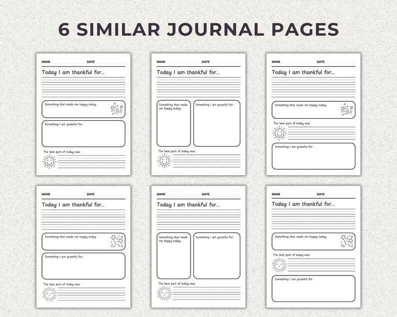 Printable Daily Gratitude Journal for Kids - Easy and Engaging! Kid ...