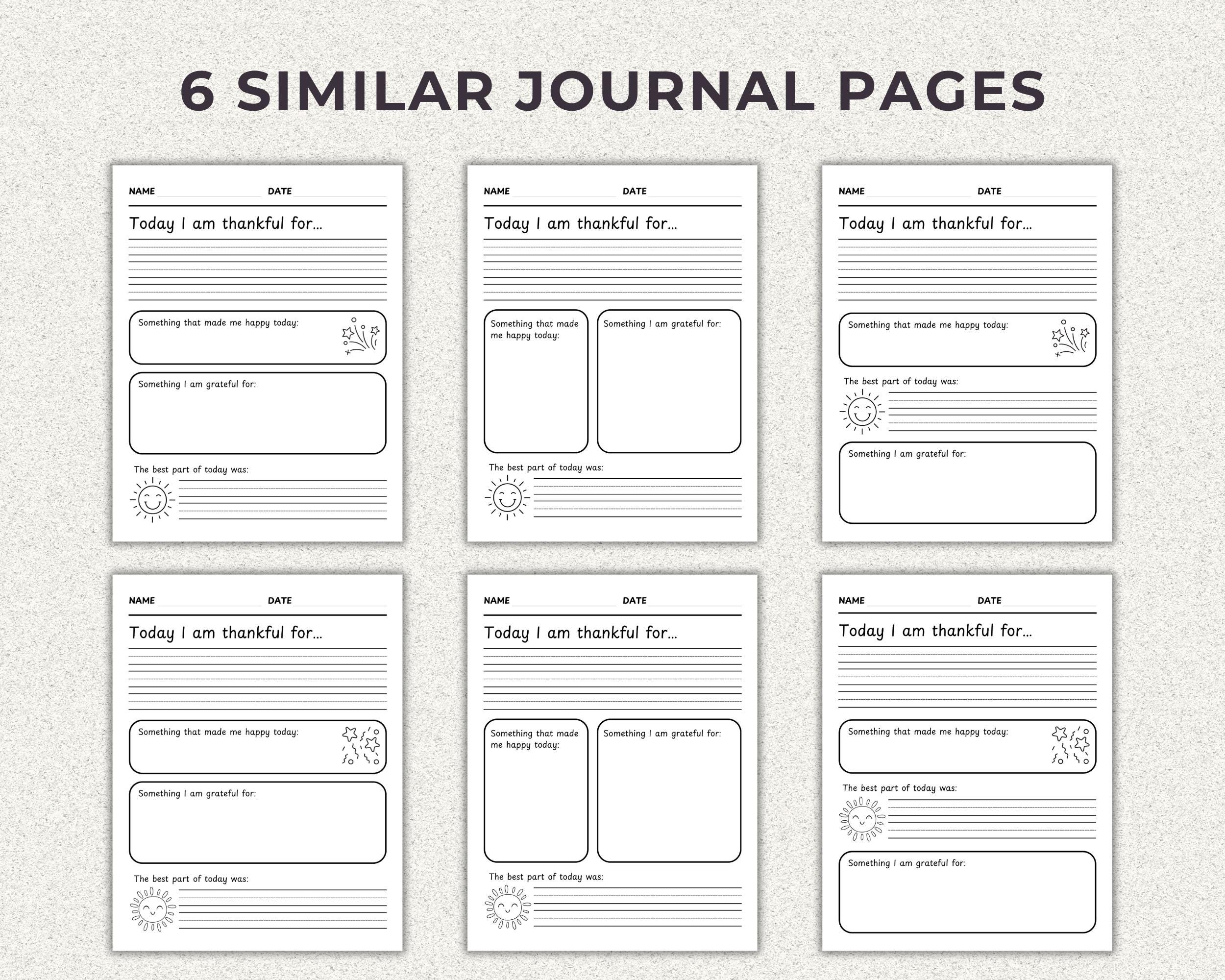 Printable Daily Gratitude Journal for Kids - Easy and Engaging! Kid ...