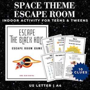 Space Theme Escape Room Printable Game for Teens and Tweens, Fun Space ...