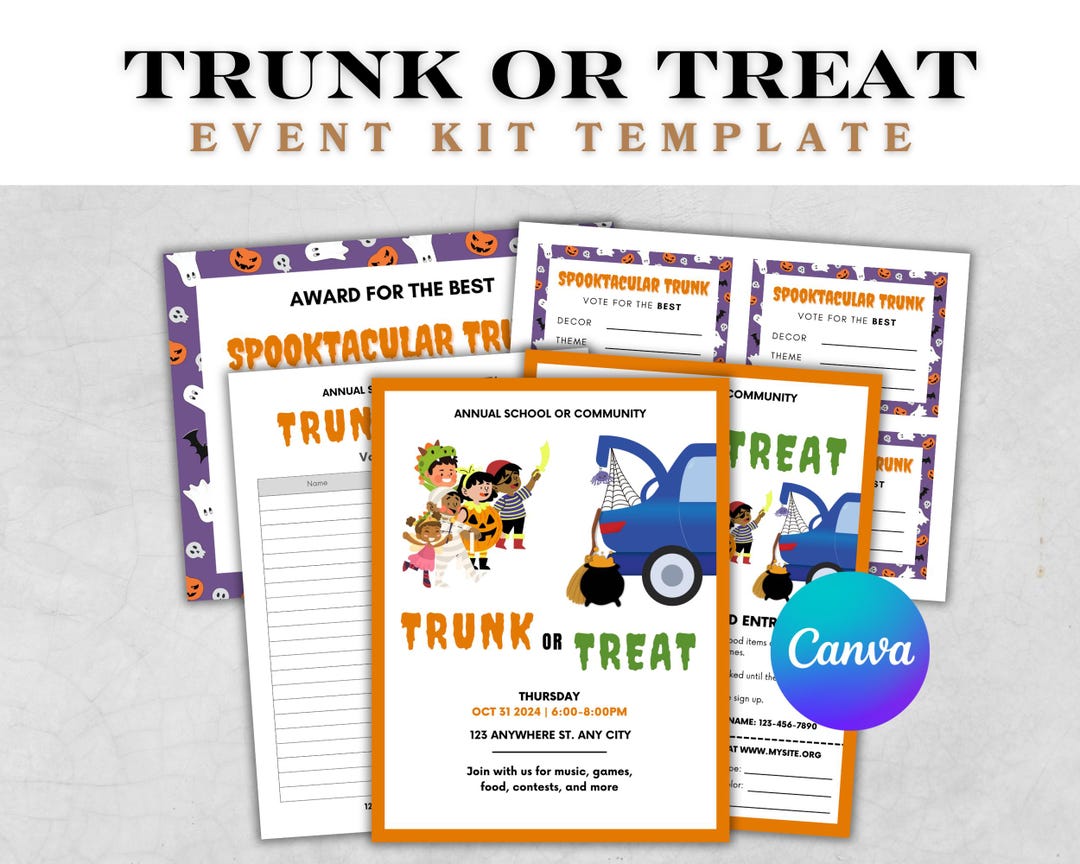 Trunk or Treat Event Kit Template: Flyers, Forms, Ballots ...