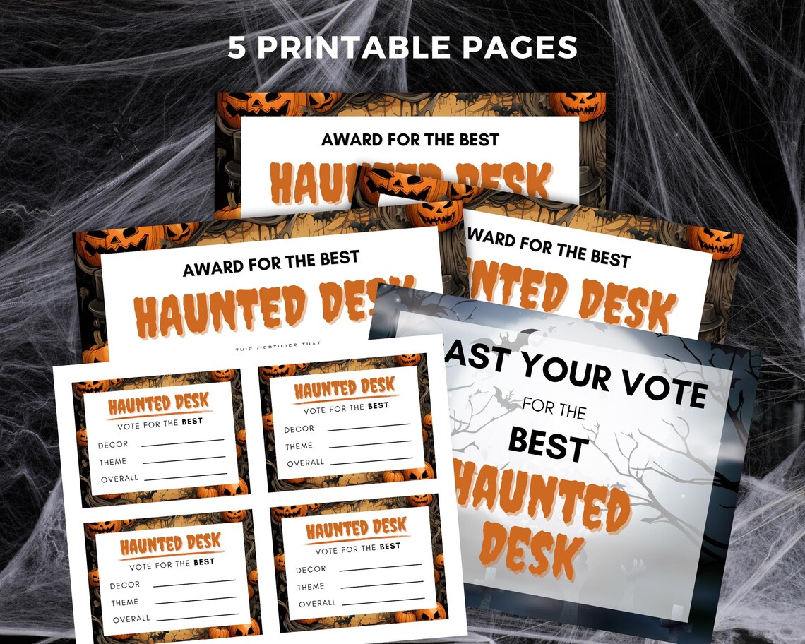 Halloween Office Contest Kit: Haunted Desk Decor Ballots and ...