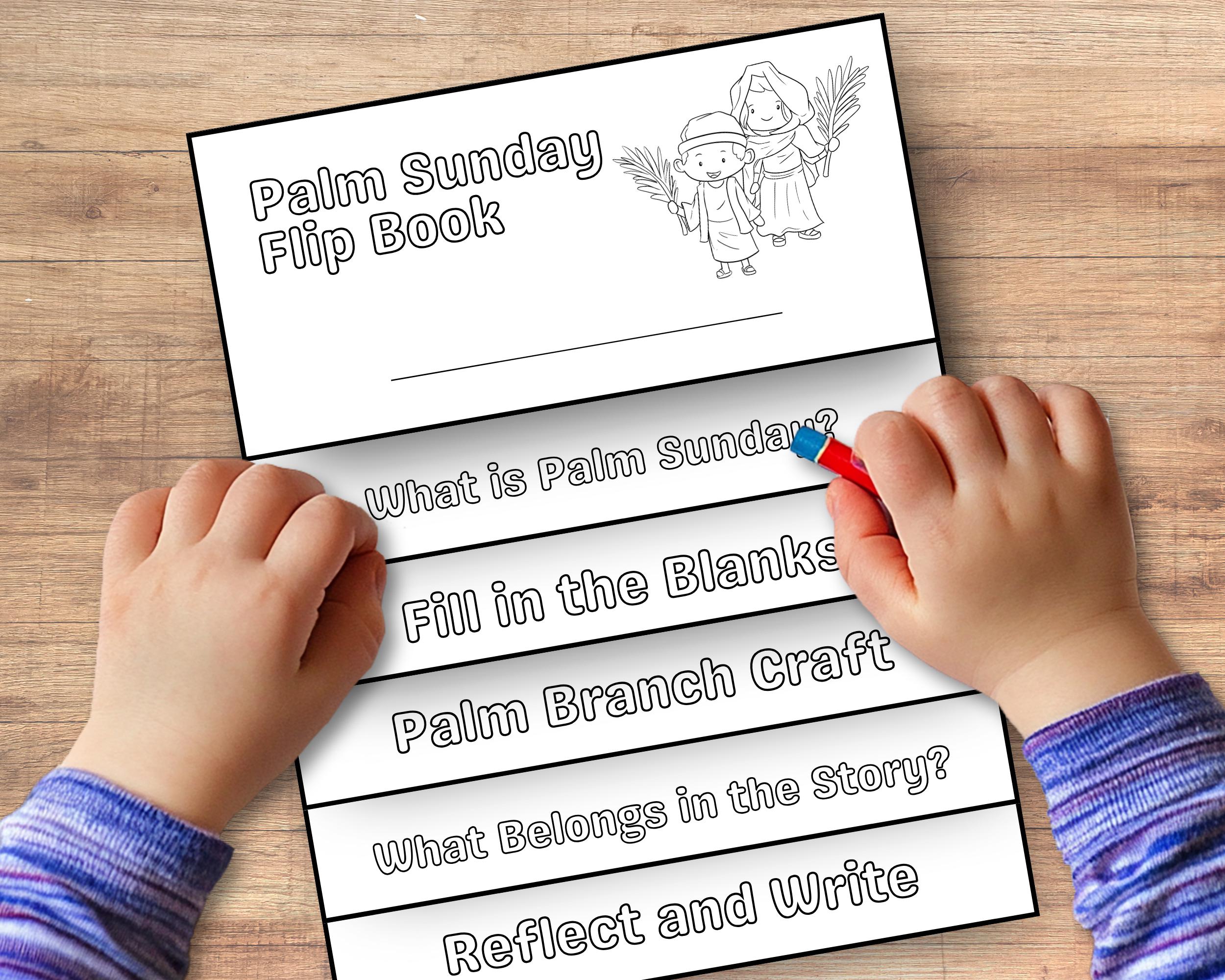 Printable Palm Sunday Flip Book: Fun Activity for Kids, DIY Holy Week ...