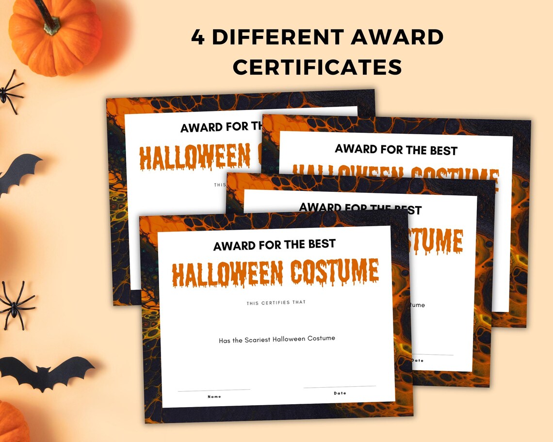 Halloween Ballots & Awards Set - DIY Template Bundle, Editable Costume ...
