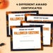 Halloween Ballots & Awards Set - DIY Template Bundle, Editable Costume ...