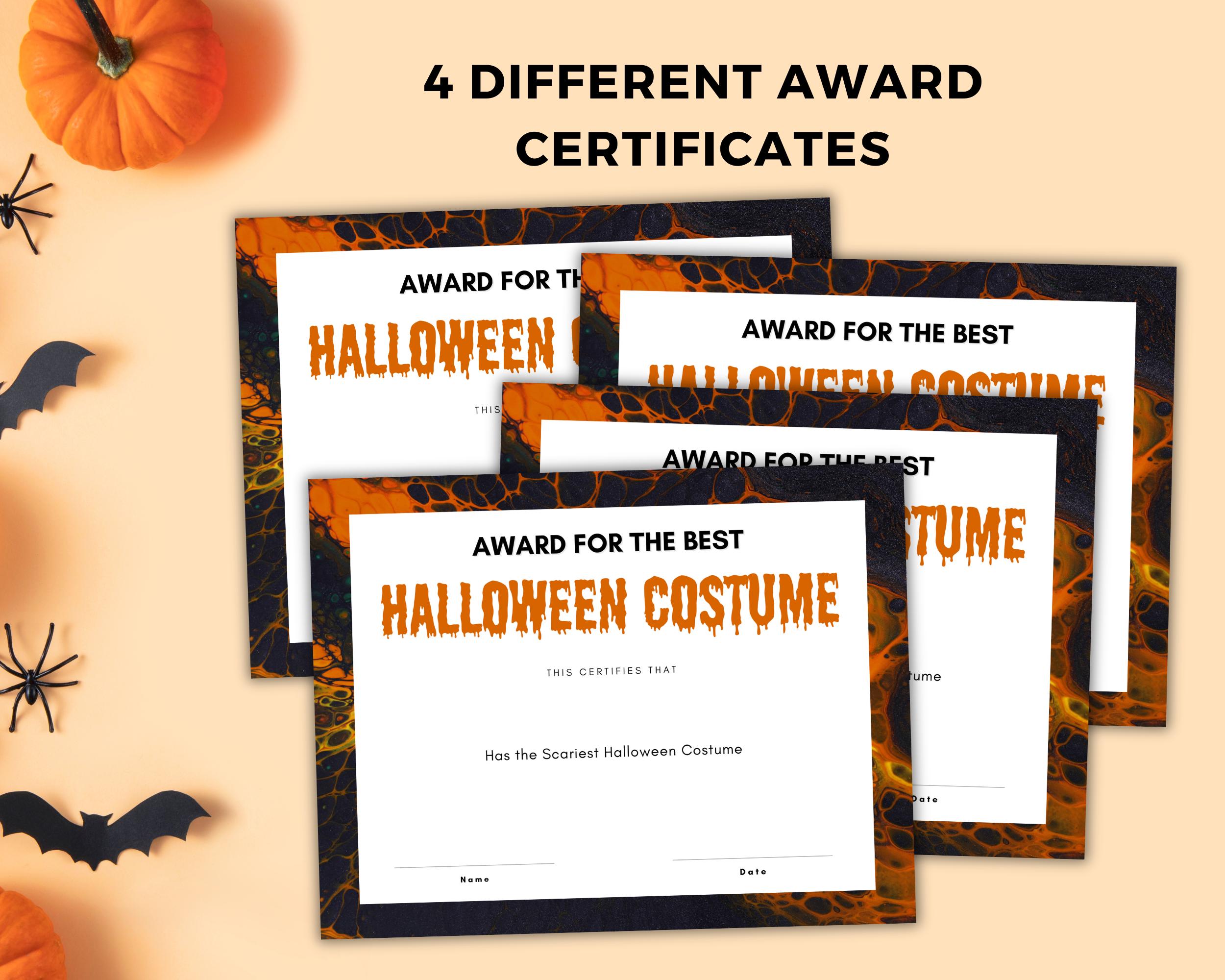 Halloween Ballots & Awards Set - DIY Template Bundle, Editable Costume ...