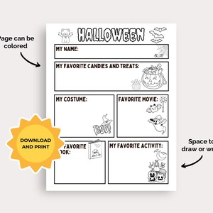 Spooky Halloween Activity Coloring Page - Fun for Home or School, DIY ...