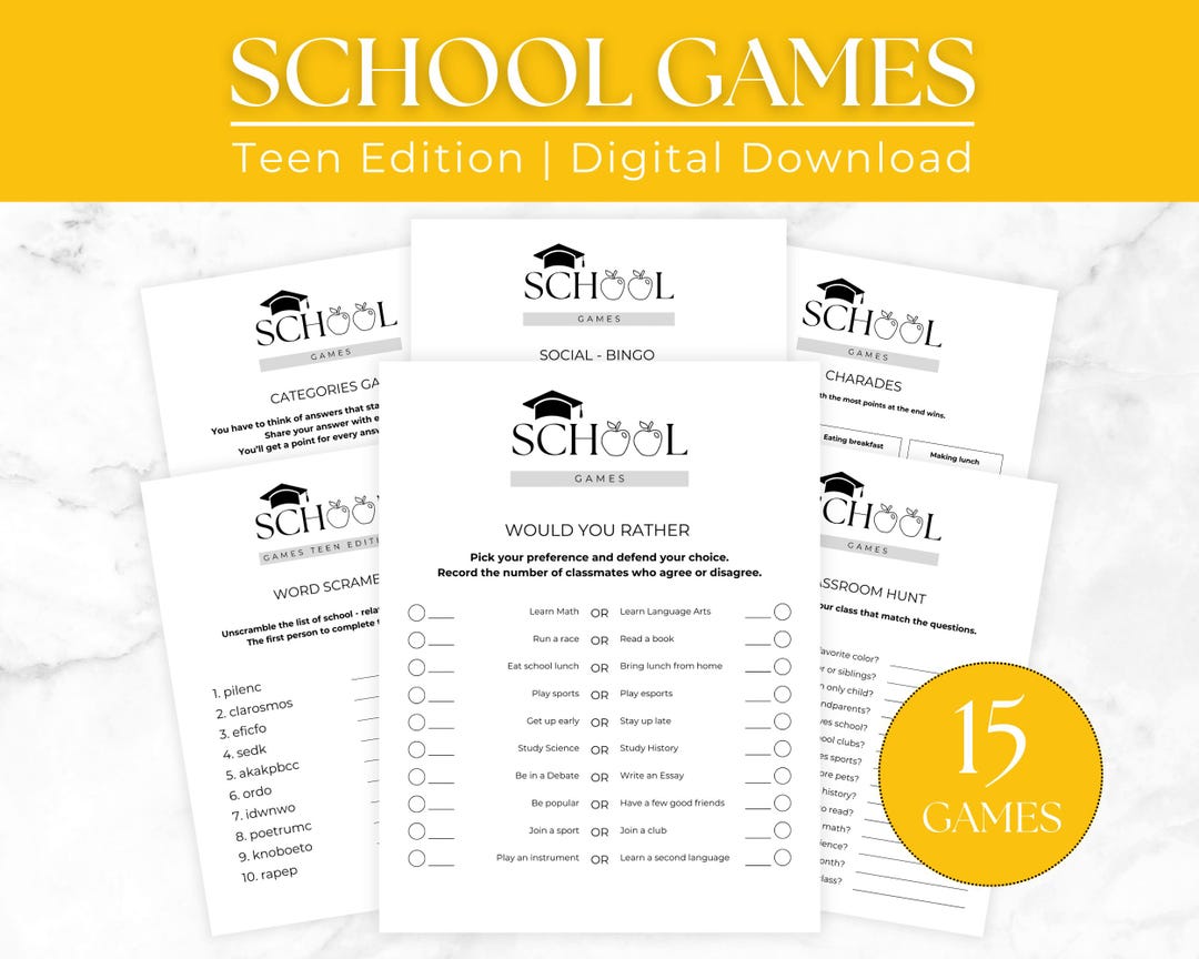 Fun School Game Bundle Teen Edition - Social Activities and ...