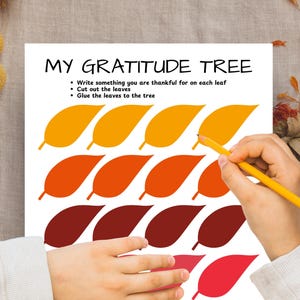 My Gratitude Tree Activity Printable, Gratitude Tree Craft Kit for Kids ...
